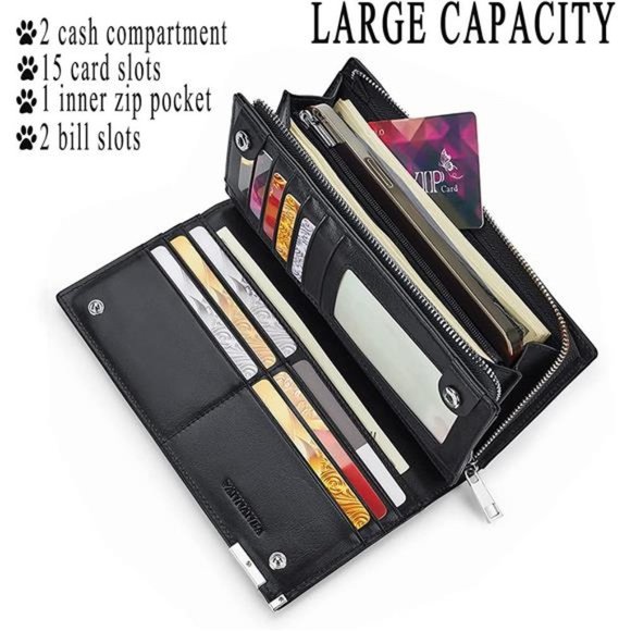 Bags | Long Wallet For Men With Zipper Brown | Poshmark